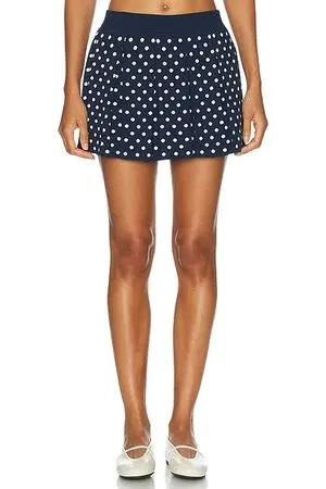 Sandy Liang Polka Dot Pleated Skirt