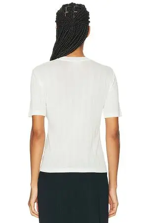 THE ROW Etina Top Ribbed Jersey T-shirt - Ivory