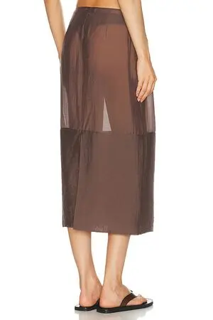 L'academie Cecille Midi Skirt - Mocha