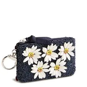 VERA BRADLEY Beaded Zip Pouch In Poppy Fields - Blue
