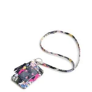 VERA BRADLEY Zip Id Pouch W/breakaway Lanyard In Poppy Fields - Blue