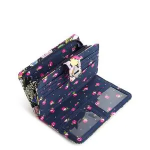 VERA BRADLEY Turnlock Wallet In Poppy Fields