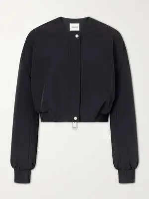 Khaite Cordan Cropped Shell Bomber Jacket