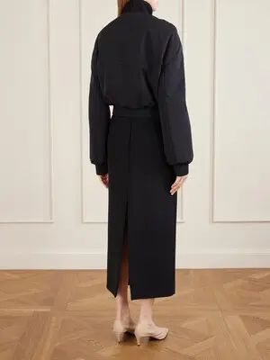 Khaite Cordan' Cropped Shell Bomber Jacket - Black
