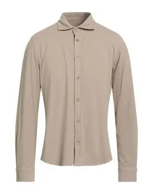 CIRCOLO 1901 Man Shirt Charcoal Size S Cotton, Elastane Beige
