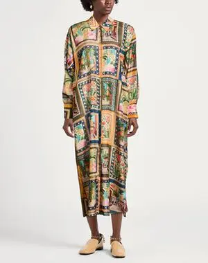 Momoni Silk Maxi Shirt Dress