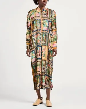 Momoni Silk Maxi Shirt Dress