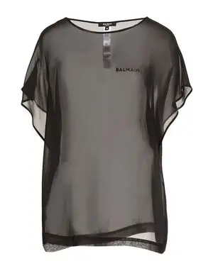Balmain Top Military Size Silk - Black