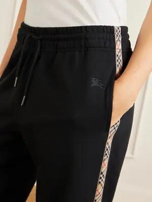 Burberry Jodie Checked Cotton-jersey Straight-leg Track Pants