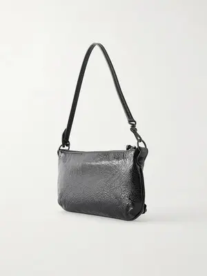 Balenciaga Le City Pouch On A Strap Embellished Crinkled-leather Shoulder Bag