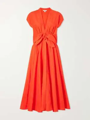 Alaïa Knotted Linen-blend Midi Dress
