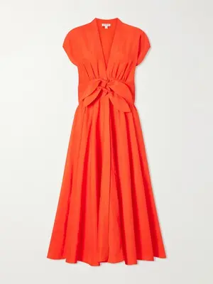 Alaïa Knotted Woven Midi Dress - Red