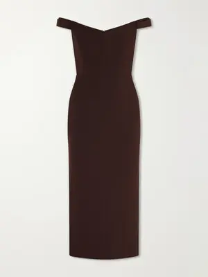 Alex Perry Off-the-shoulder Crepe Midi Dress