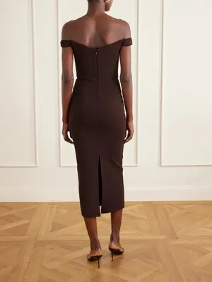 Alex Perry Off-the-shoulder Crepe Midi Dress