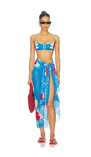 CALA DE LA CRUZ Isla Bikini Top In Blue,red