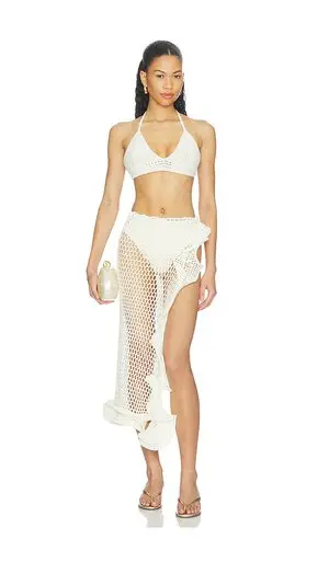 MORE TO COME Blossom Crochet Skirt Set - Ivory