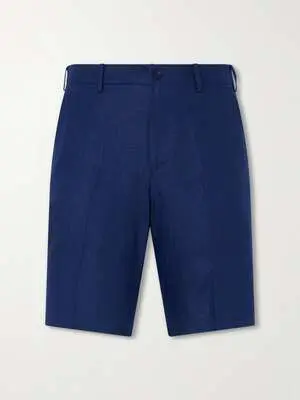 Anderson & Sheppard Straight-leg Linen Shorts - Navy