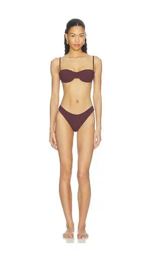 JUILLET Ingrid Bikini Top In Brown