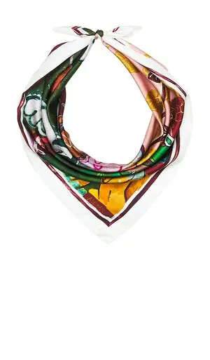 ALEMAIS Mlak Silk Scarf In Green - Multi