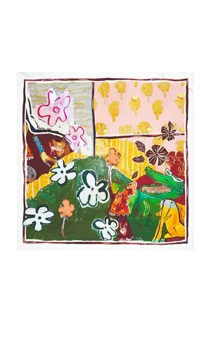 ALEMAIS Mlak Silk Scarf In Green