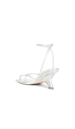 Simkhai Kelsey Metallic Leather Strappy Wedge In Metallic