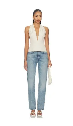ALL THE WAYS Halterneck Top With Smocked Back