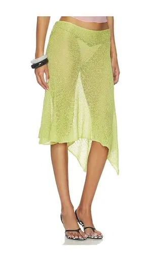 INDAH Neo Solid Versatile Skirt In Green