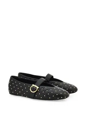 FERRAGAMO Leather Quilted Ballet Flats