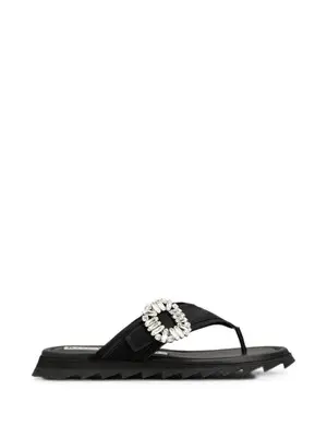 ROGER VIVIER Slidy Flip Satin Thong Sandals
