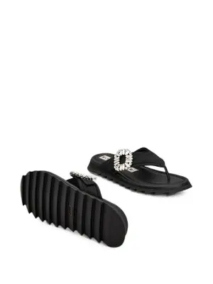 ROGER VIVIER Slidy Flip Satin Thong Sandals