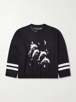 NAHMIAS Dolphin Dreams Embroidered Sweater