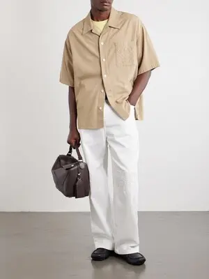 Loewe Camp-collar Anagram-detailed Cotton-twill Shirt