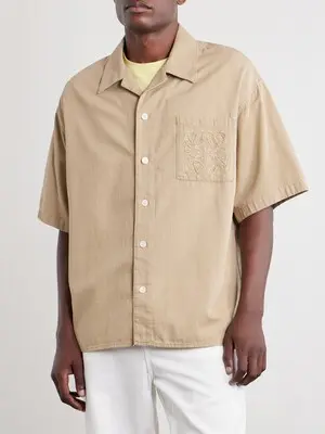 Loewe Camp-collar Anagram-detailed Cotton-twill Shirt