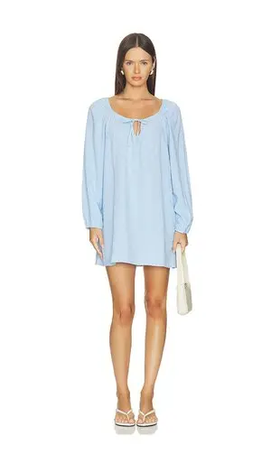 Eberjey Linen Blend Short Dress - Blue
