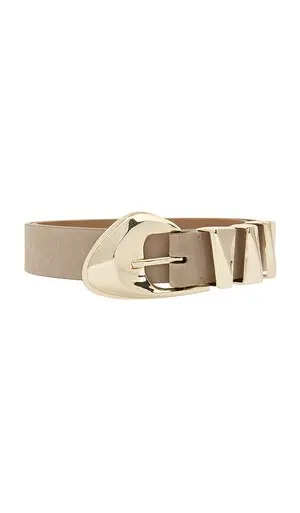 Ettika Western Style Suede Leather Belt With Gold-tone Buckle