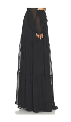 Arcina Ori Alessandra Tiered Maxi Skirt - Black
