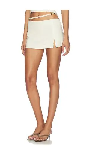 L'academie Kora Linen Mini Skort - Beige