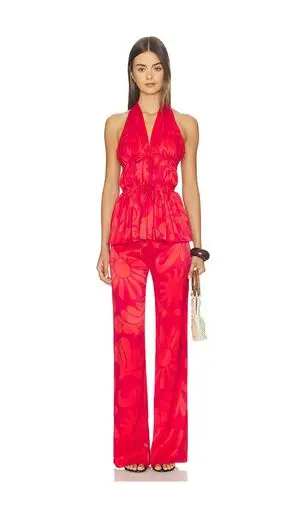 CALA DE LA CRUZ Halterneck Top - Red