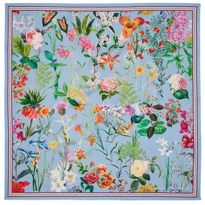 ASPINAL OF LONDON Garden Silk Scarf In Ed Pure Silk - Multi-colour