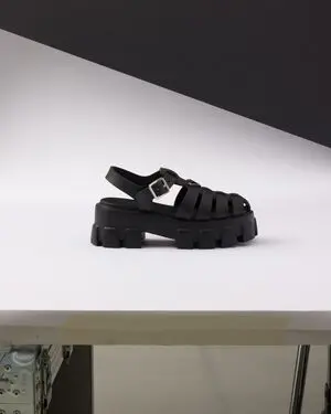 Prada Monolith Foam Rubber Sandals - Black