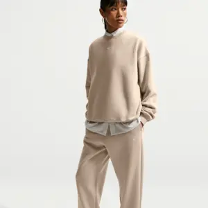 Nike Studio Fleece Medium Weight High-rise Oversized Cuffed Pants - Brown