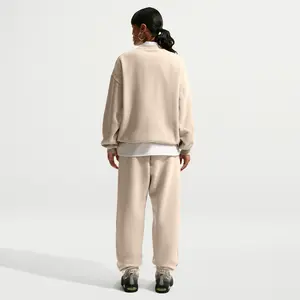 Nike Studio Fleece Medium Weight High-rise Oversized Cuffed Pants - Brown