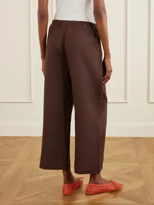 Staud Mateo Linen Wide-leg Trousers