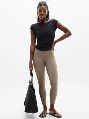 Athleta Salutation Pintuck High Rise 7/8 Legging - Umber