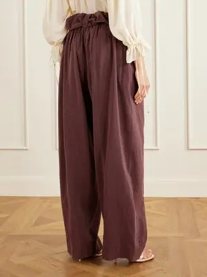 Chloé Silk-blend Wide-leg Pants - Purple