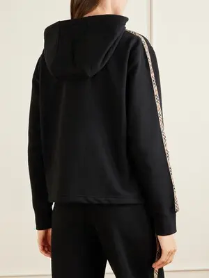 Burberry Checked Cotton-jersey Zip-up Hoodie
