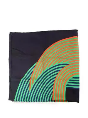 Hermès Geometric-print Silk Scarf - Blue