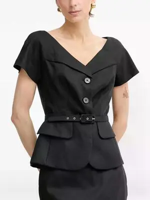 Luisa Spagnoli V-neck Blouse - Black