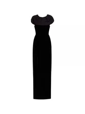 MARKARIAN Vesper Shawl-detail Maxi Dress - Black
