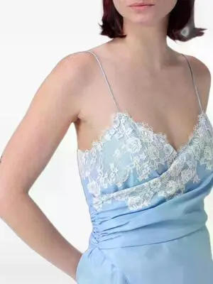 Moschino Asymmetric Midi Dress With Lace Trim